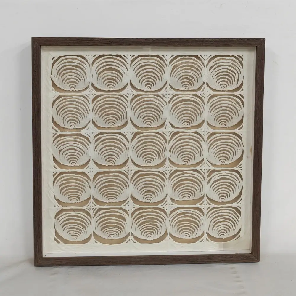 Handcrafted Paper Wall Décor – Line Collage Shadow Box